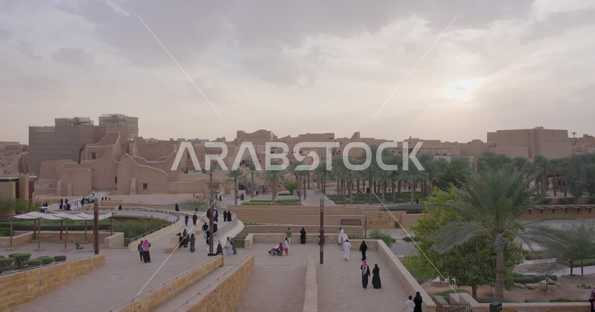 Authentic Saudi Arabian tourism and civilization areas, enjoying famous ...