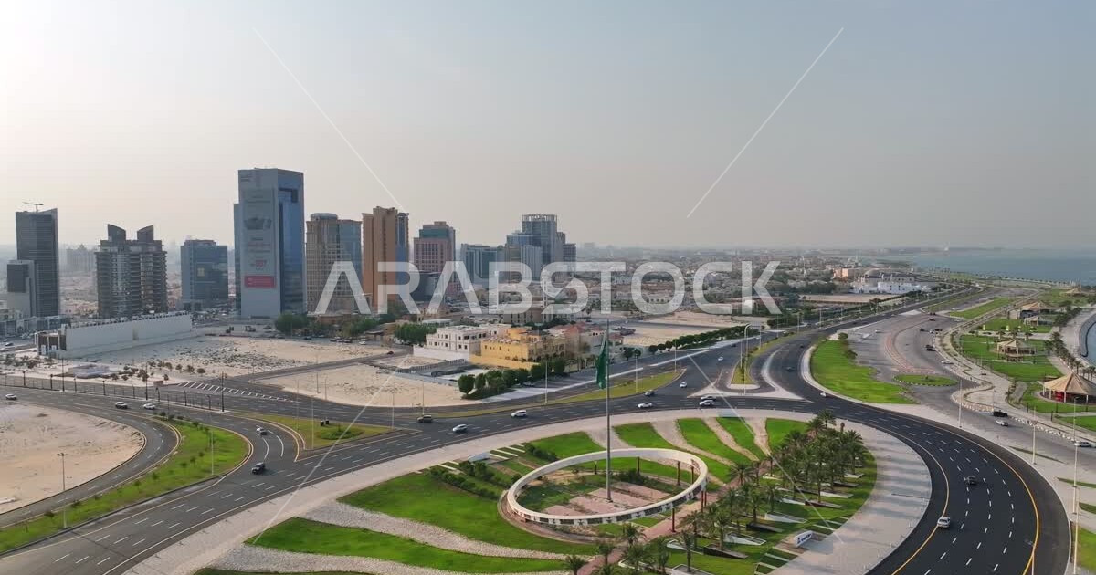 Seascapes, towers, skyscrapers and hotels, aerial photography of the ...