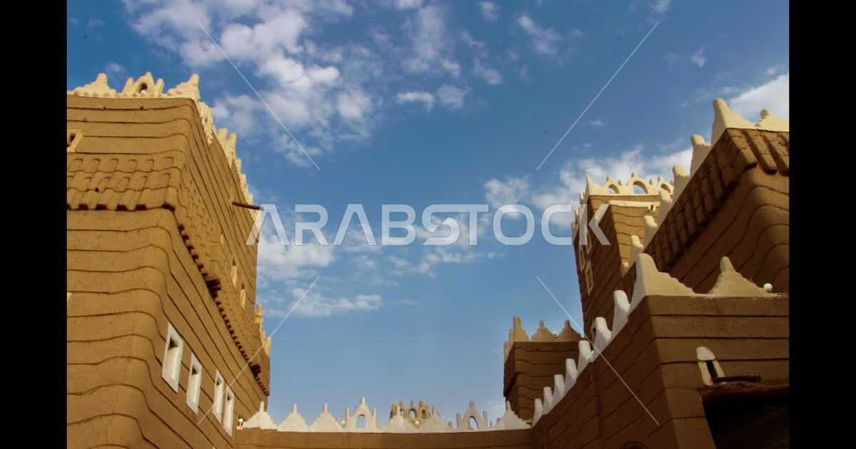 Famous landmarks in Najran city, clay buildings in Saudi Arabia, time ...