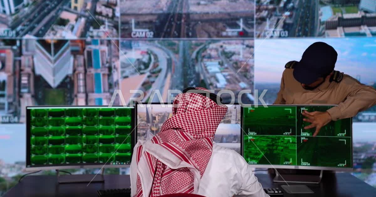 A Saudi Gulf man runs the security section, tracks surveillance cameras ...