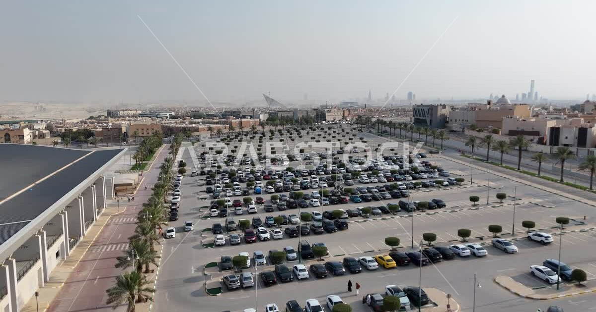 External parking lots, Riyadh season events, aerial drone photography ...