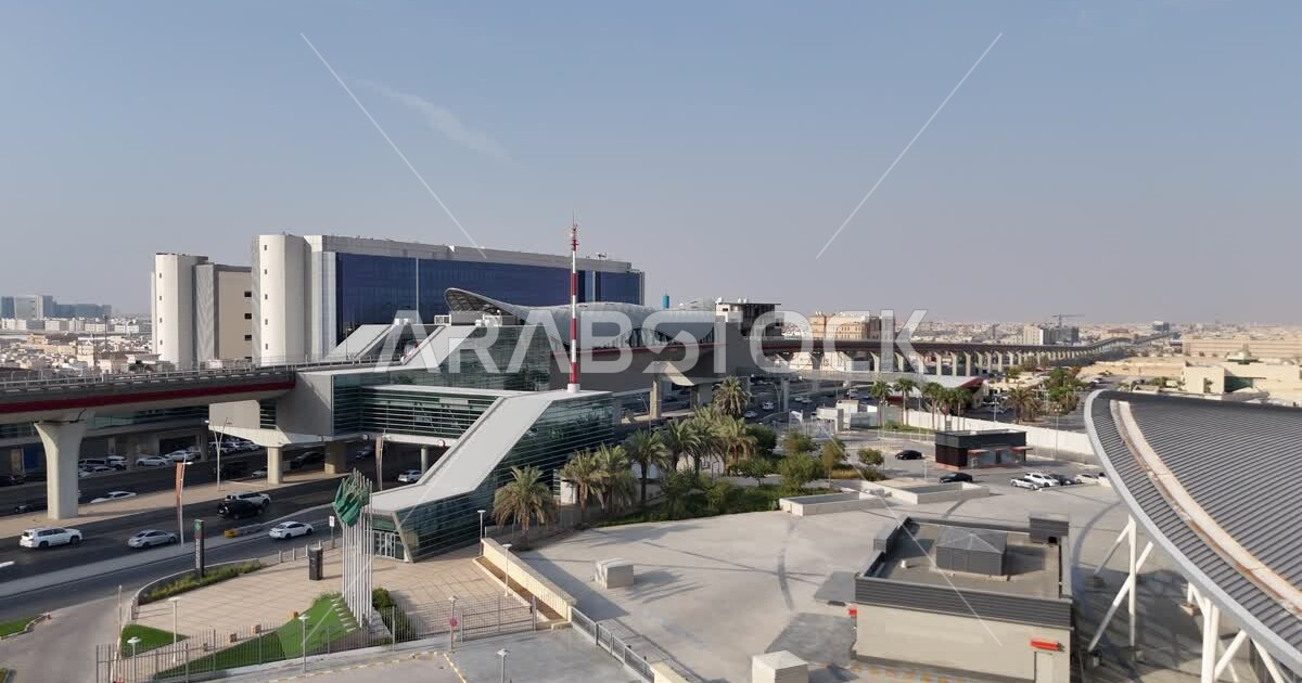 Population congestion in the capital, the skyline of Riyadh during the ...