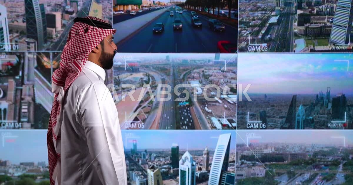 A Saudi Gulf man runs the security section, tracks surveillance cameras ...