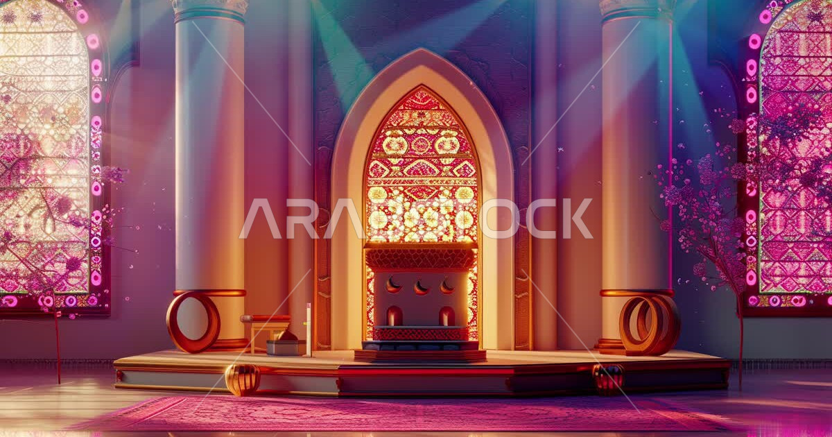 Elegant designs and interior decorations of mosques, the concept of ...