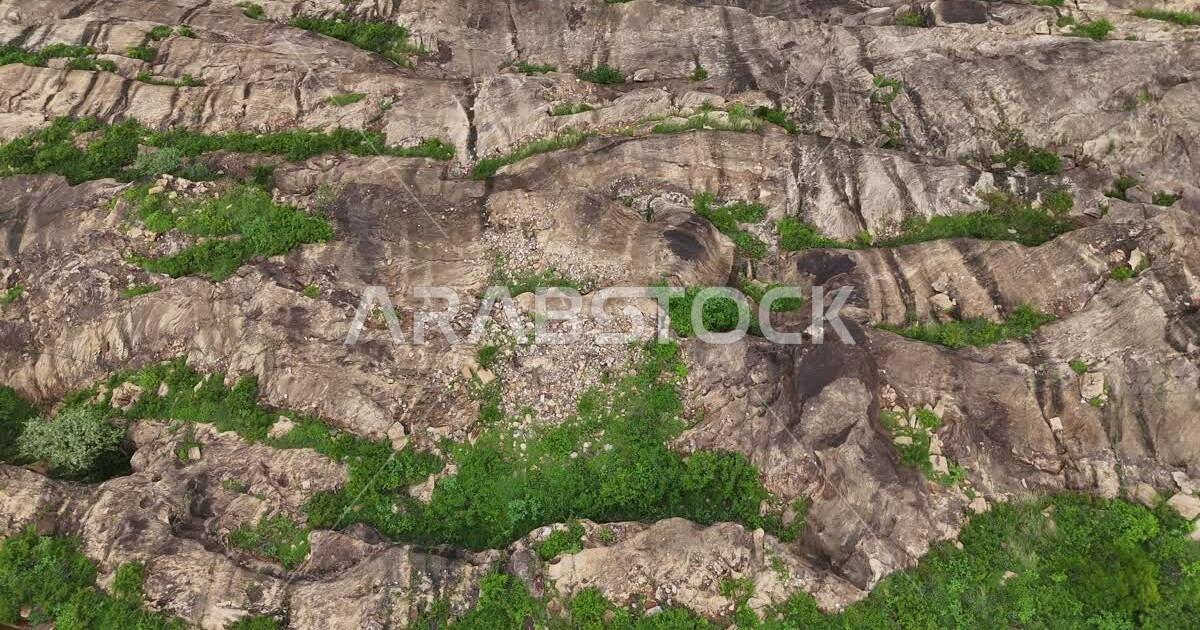 Wadi Lajab in Jabal Al-Qahr in Al-Laith Governorate, drone photography ...