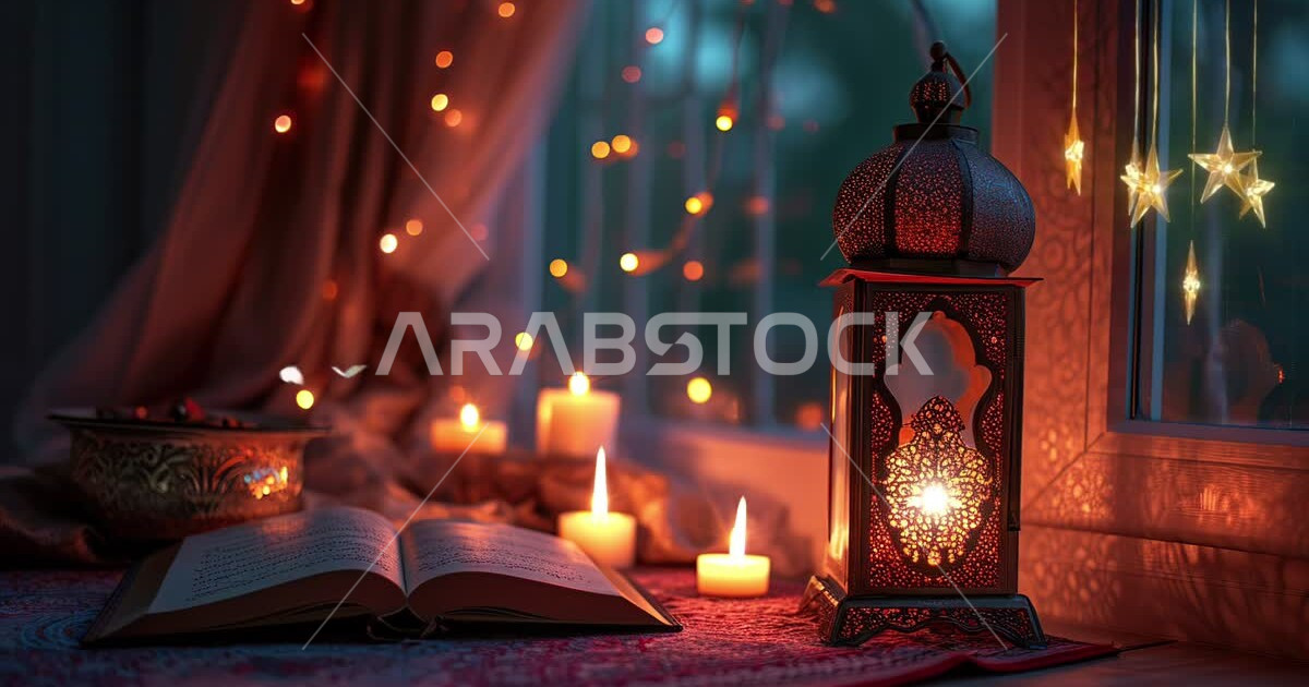 3D Islamic Ramadan decorations and artifacts, a set of traditional ...