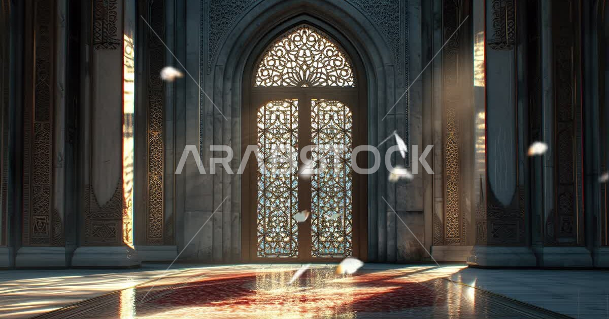 The architectural art of an ancient Arab mosque, decorations and ...