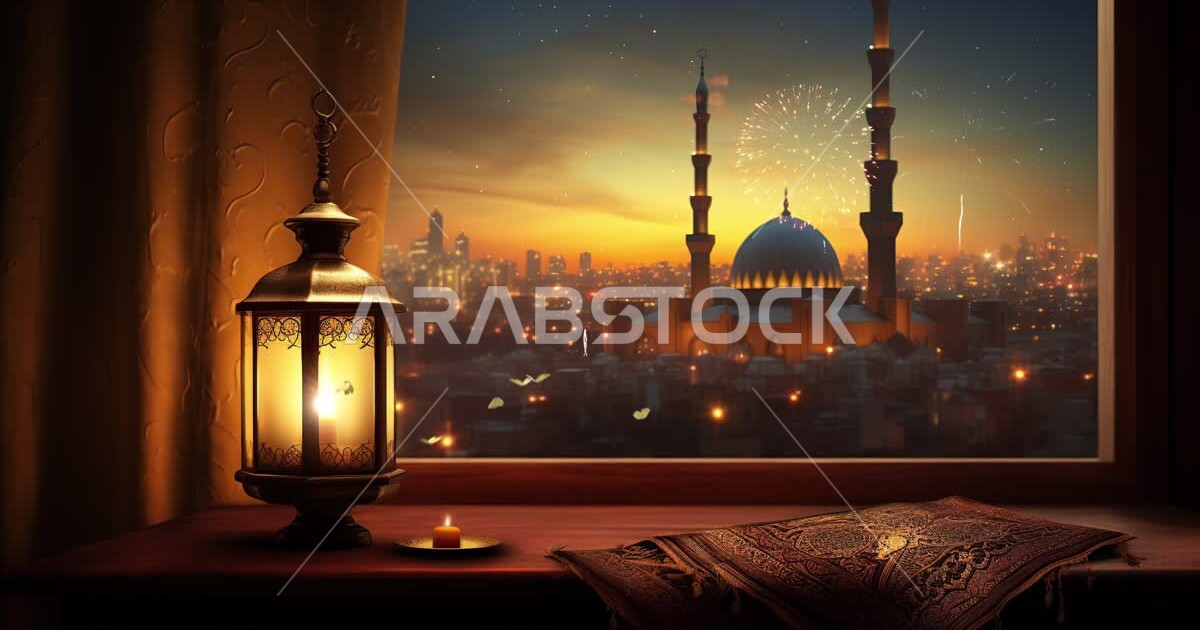 Old Arabic style geometric art of metal lamp design in Saudi Arabia ...