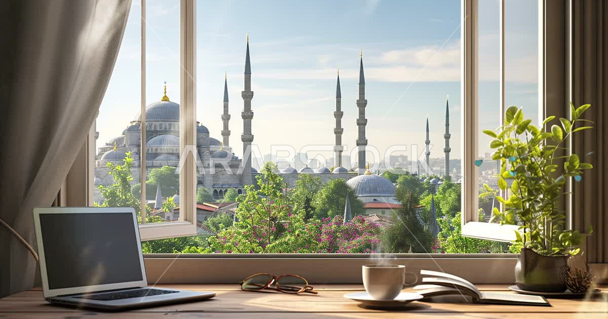 Islamic religious places, modern decorations and designs of minarets ...