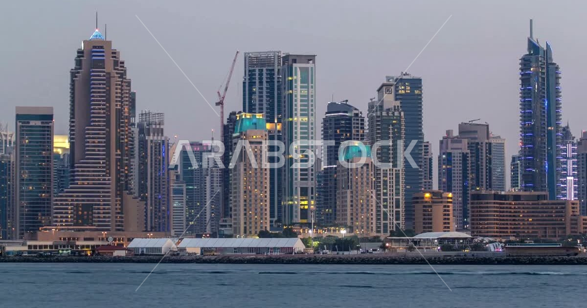 Doha waterfront, facilities and buildings overlooking Doha Corniche ...