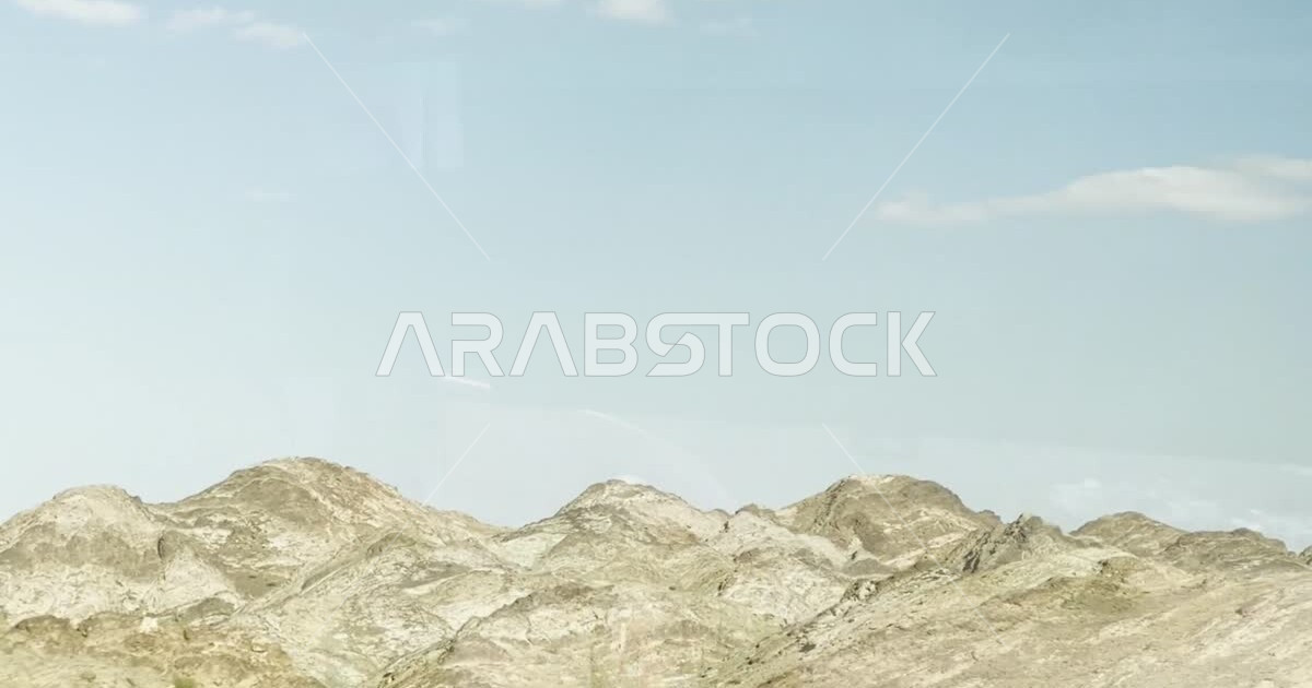 Mountains, terrain and landscapes on the road between Makkah and ...
