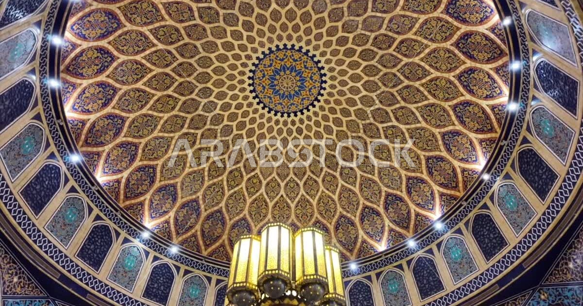 The ceiling of the eastern dome of the famous Jumeirah Mosque in the ...