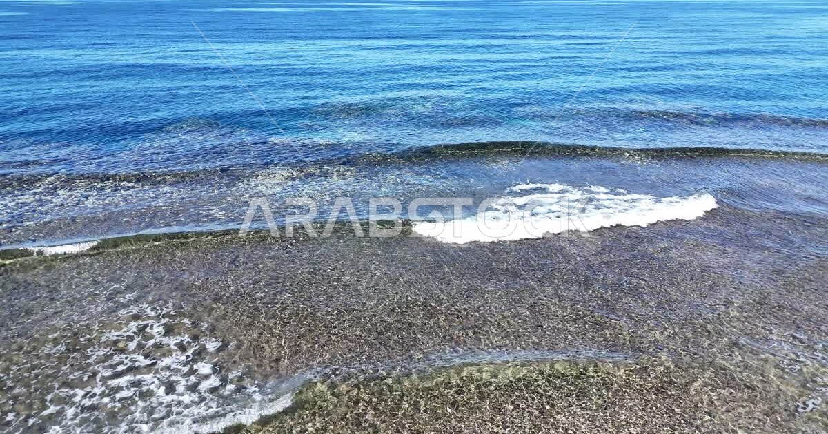 Sea waves on the beaches of Neom, the waterfront in the Kingdom of ...