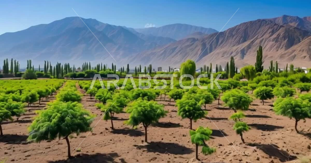 Interest in afforestation and planting green plants in desert areas ...