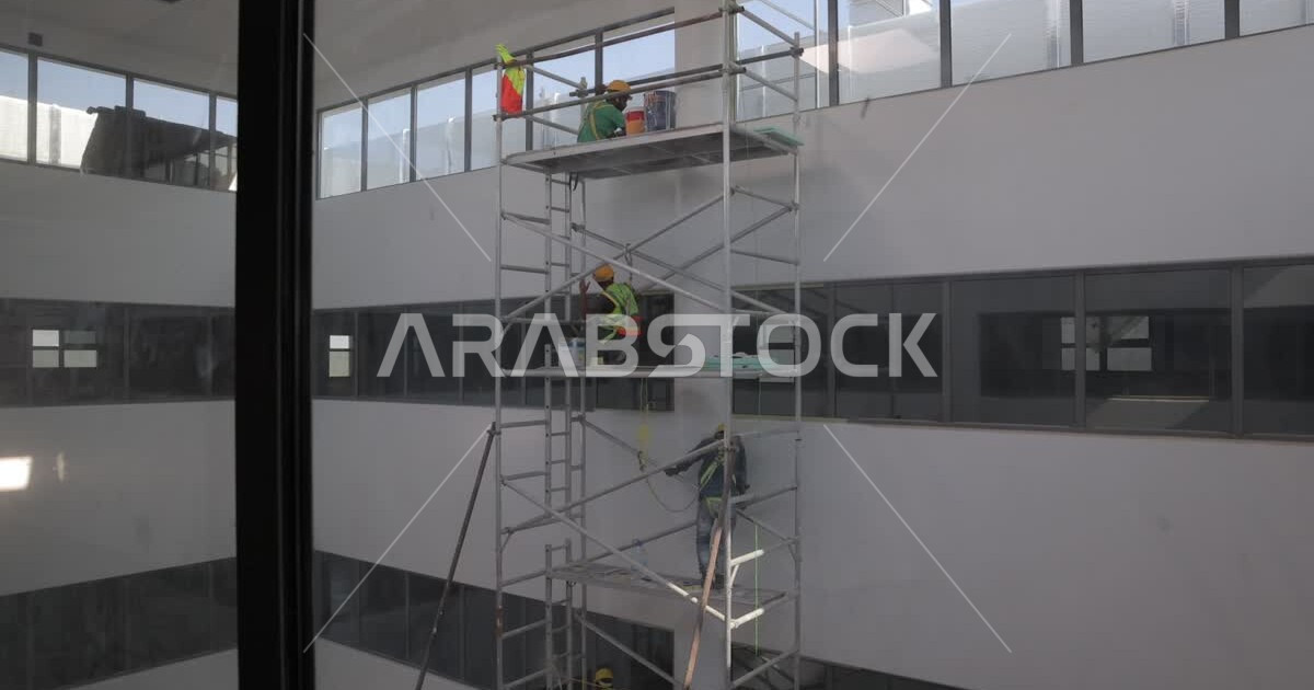 Construction site for a modern school, modern buildings equipped to ...