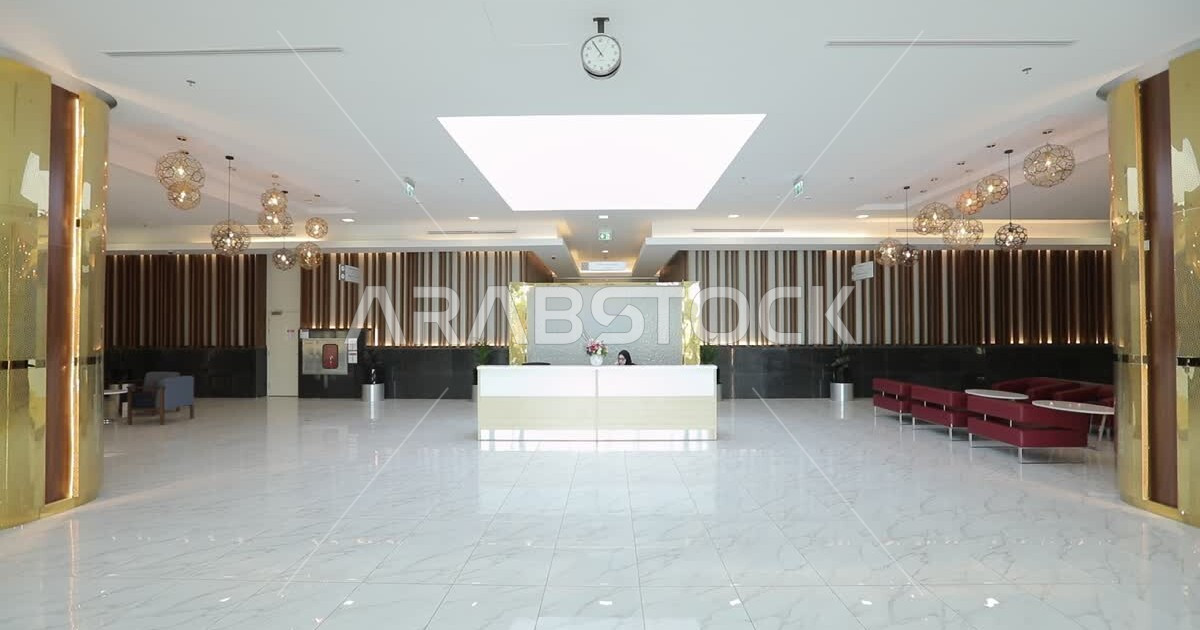 Interior decorations and modern designs for the reception and waiting ...