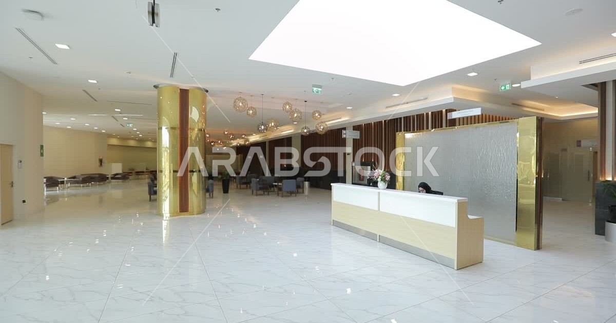 Interior decorations and modern designs for the reception and waiting ...