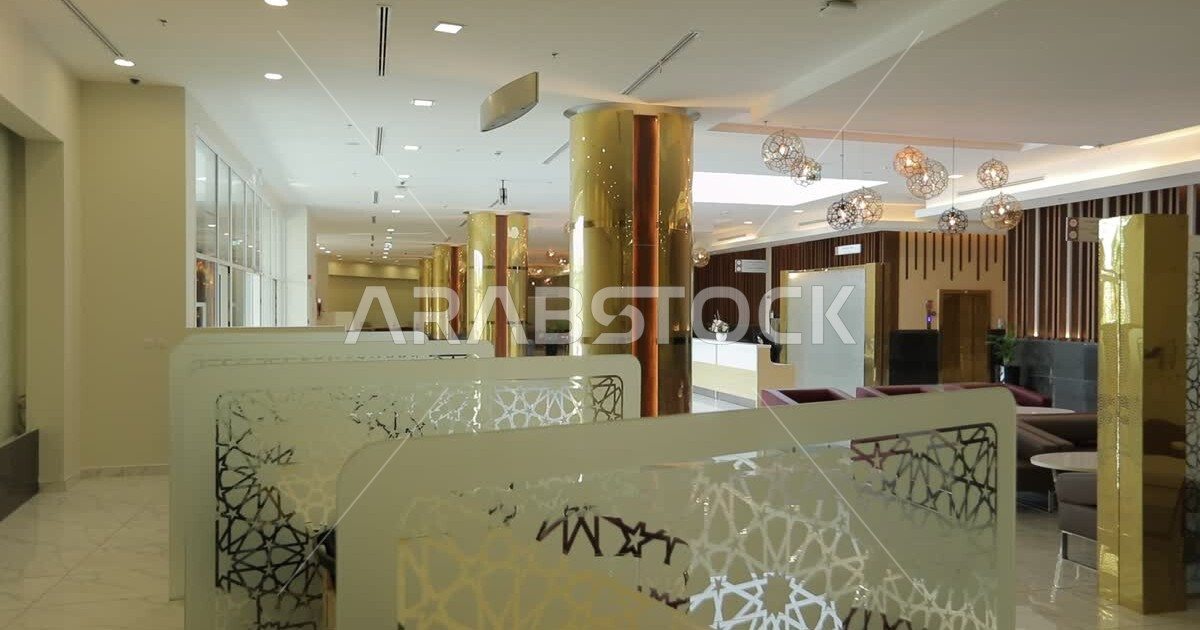 Interior decorations and modern designs for the reception and waiting ...