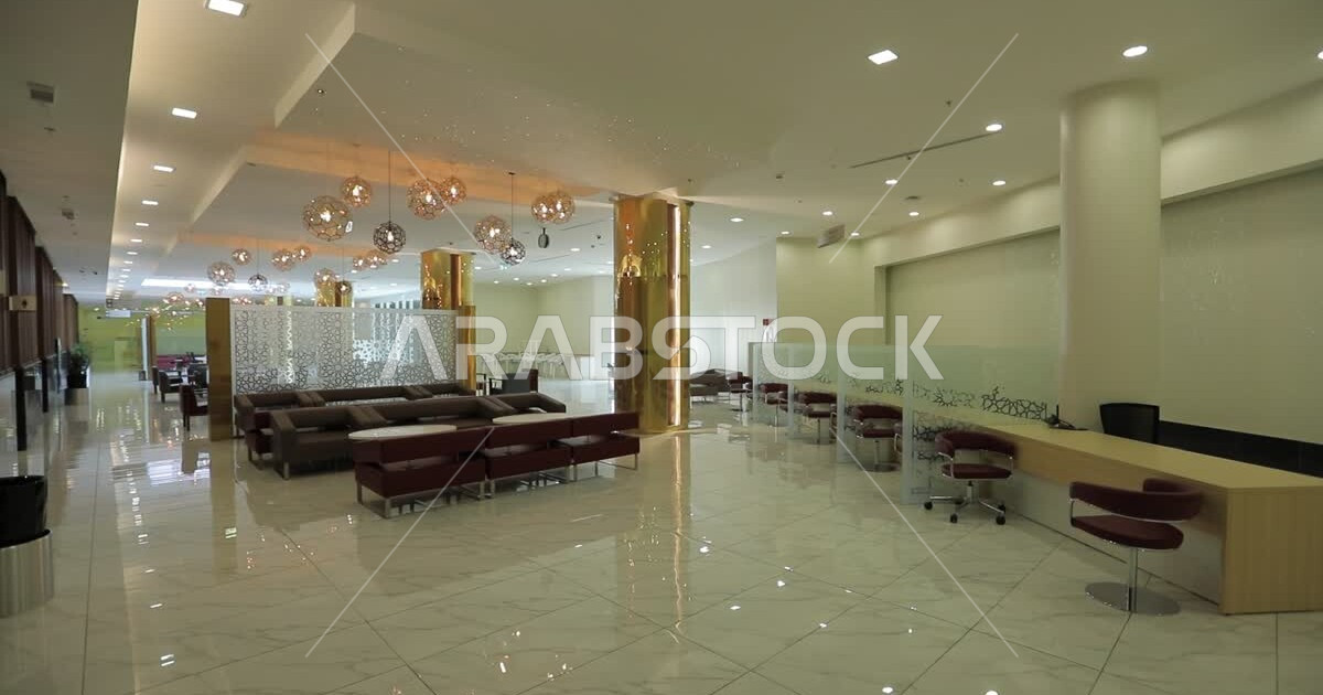 Interior decorations and modern designs for the reception and waiting ...