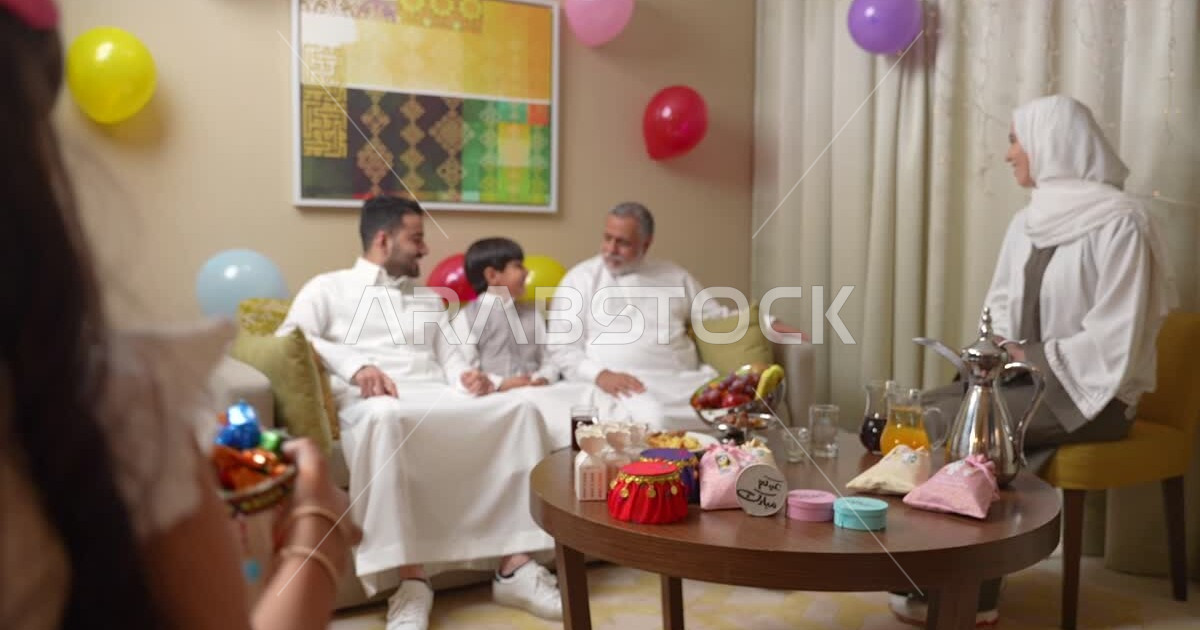 Sharing a wonderful atmosphere for a Saudi family inside the house ...