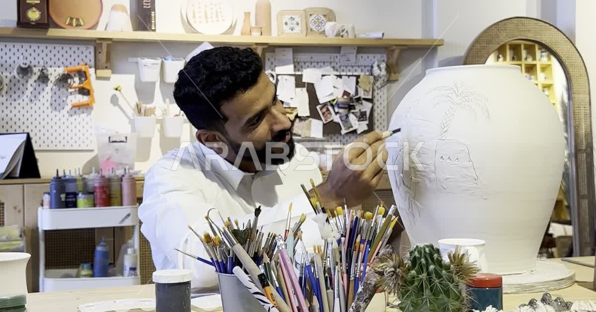 Old traditional professions and jobs, the art of making ceramics and ...