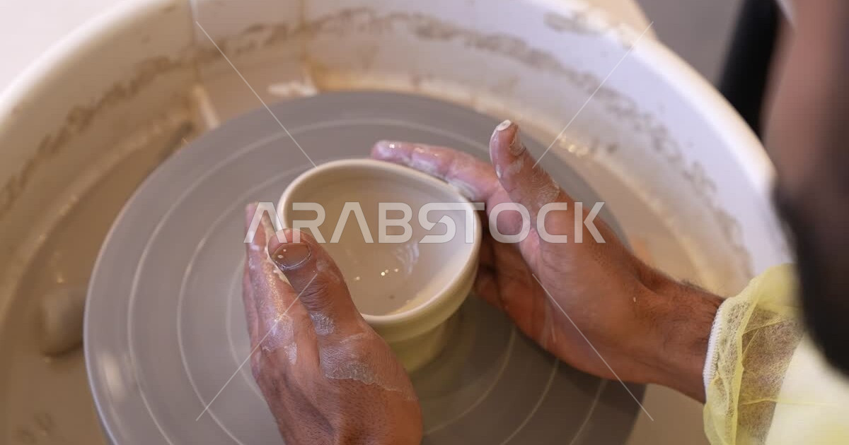 Old traditional folk professions and jobs, the art of making pottery ...