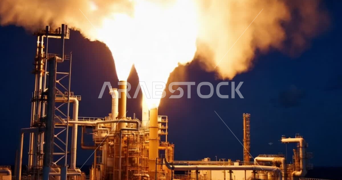 Petroleum engineering concept in Gulf countries, steel pipelines and ...