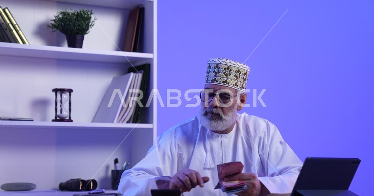 High-profit online business, counting money and doing financial ...