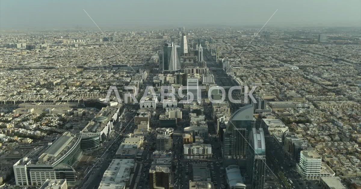 A view from above of King Fahd Road in Riyadh in the Kingdom of Saudi ...