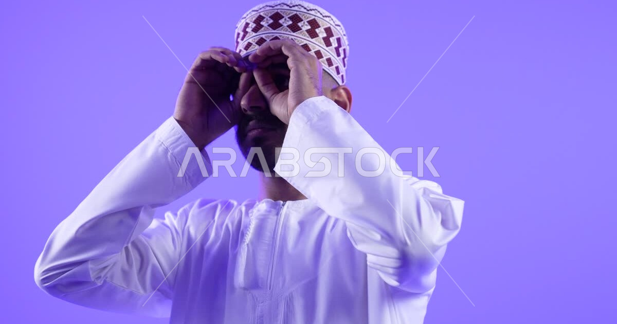 Research, planning and looking to the future, close-up of an Omani Gulf ...