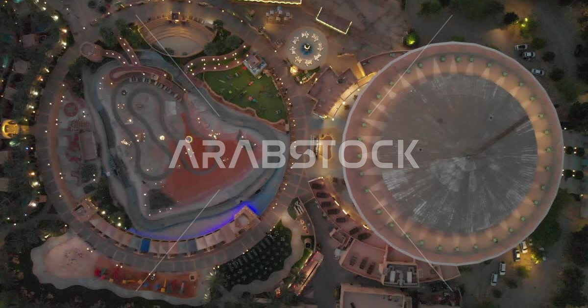Aerial photography of Watan Park in Riyadh in the Kingdom of Saudi ...