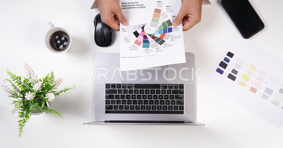 Office jobs and professions, color grading paper, design work, vertical ...