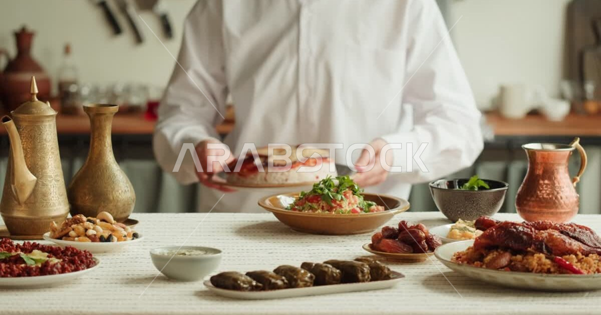 Traditional Saudi cooking, recipes with various flavors, delicious ...