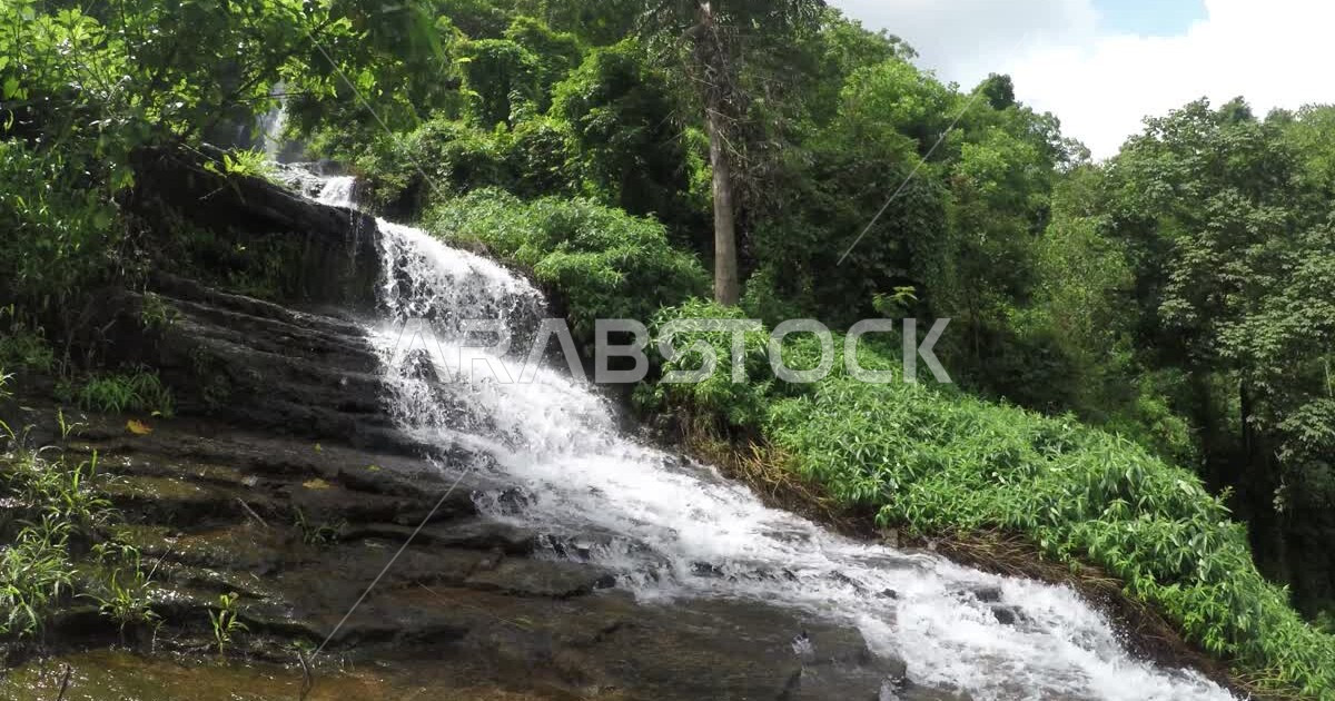 Creative photography of landscapes of waterfalls in the Kingdom of ...
