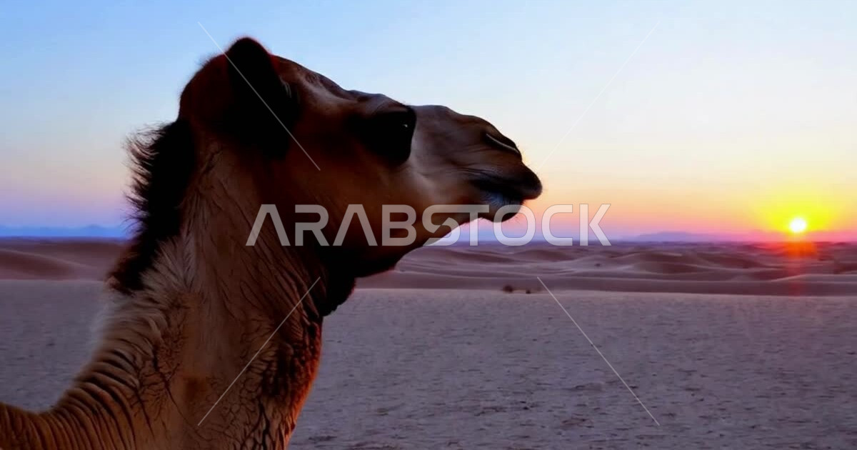 Raising and caring for camels in the wild areas of Saudi Arabia ...