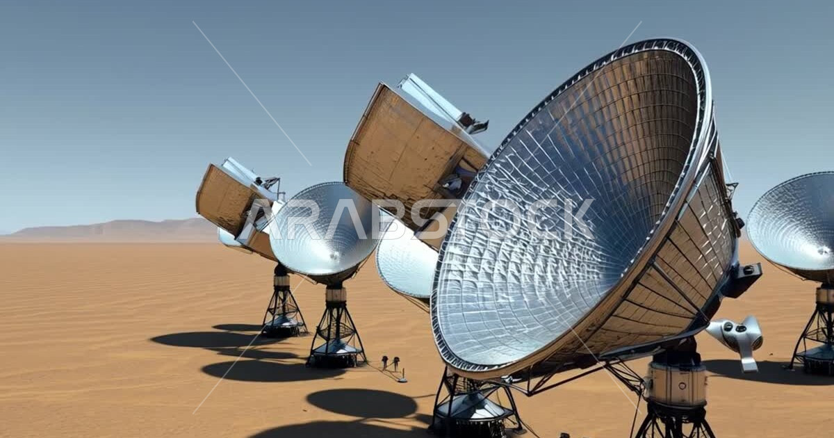 Satellite communication with outer space, tracking the movement of ...