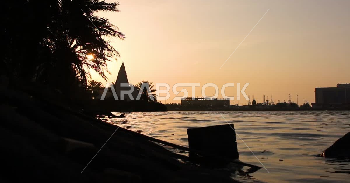 The waterfront on the coast of the Red Sea in the city of Jeddah, the ...