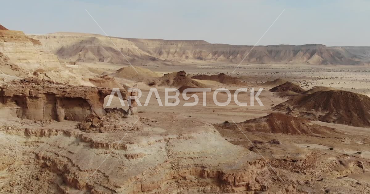 An aerial shot of the mountains and nature of Tabuk, the terrain of ...