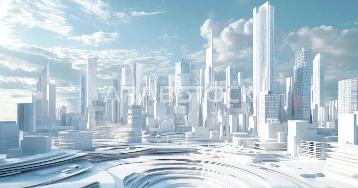 Riyadh city in 3D hologram technology, the new Metaverse world in the ...