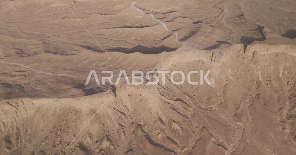 Desert mountain landscape in Saudi Arabia, Drone photography of natural ...