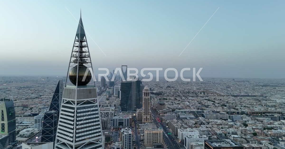 Architectural art of famous landmarks in the Saudi capital, drone ...
