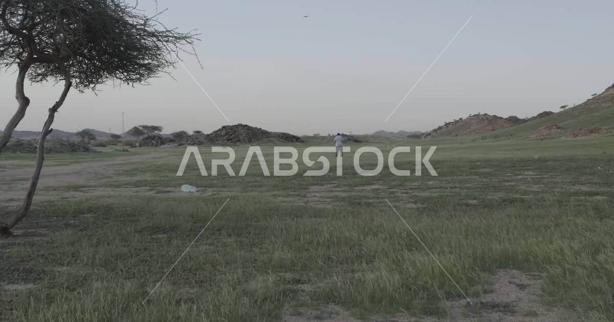 Mountainous nature of the Kingdom of Saudi Arabia, drone photography of ...