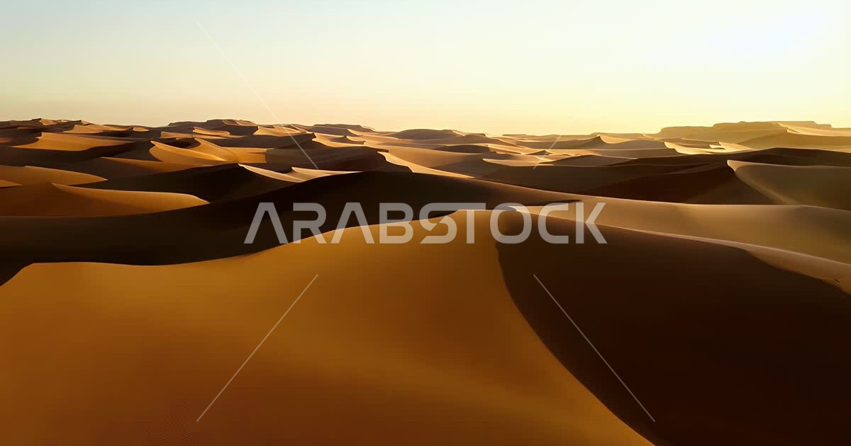 The Arabian Desert extends over vast geographical areas, depicting the ...