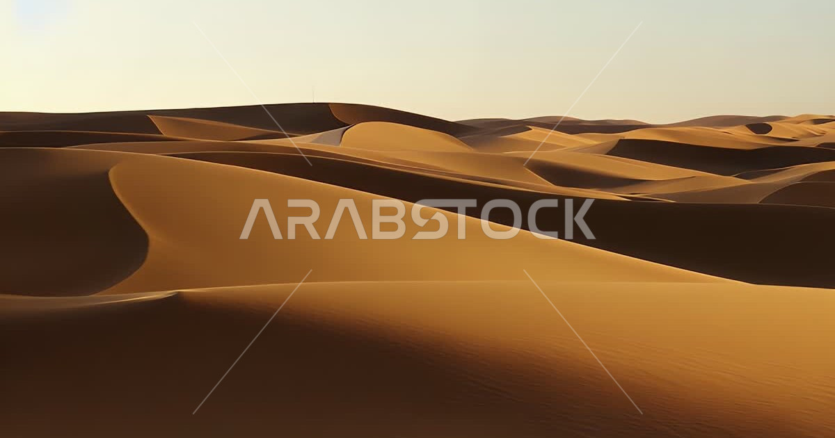 Soft sand dunes and hills formed in the Gulf deserts, formations and ...
