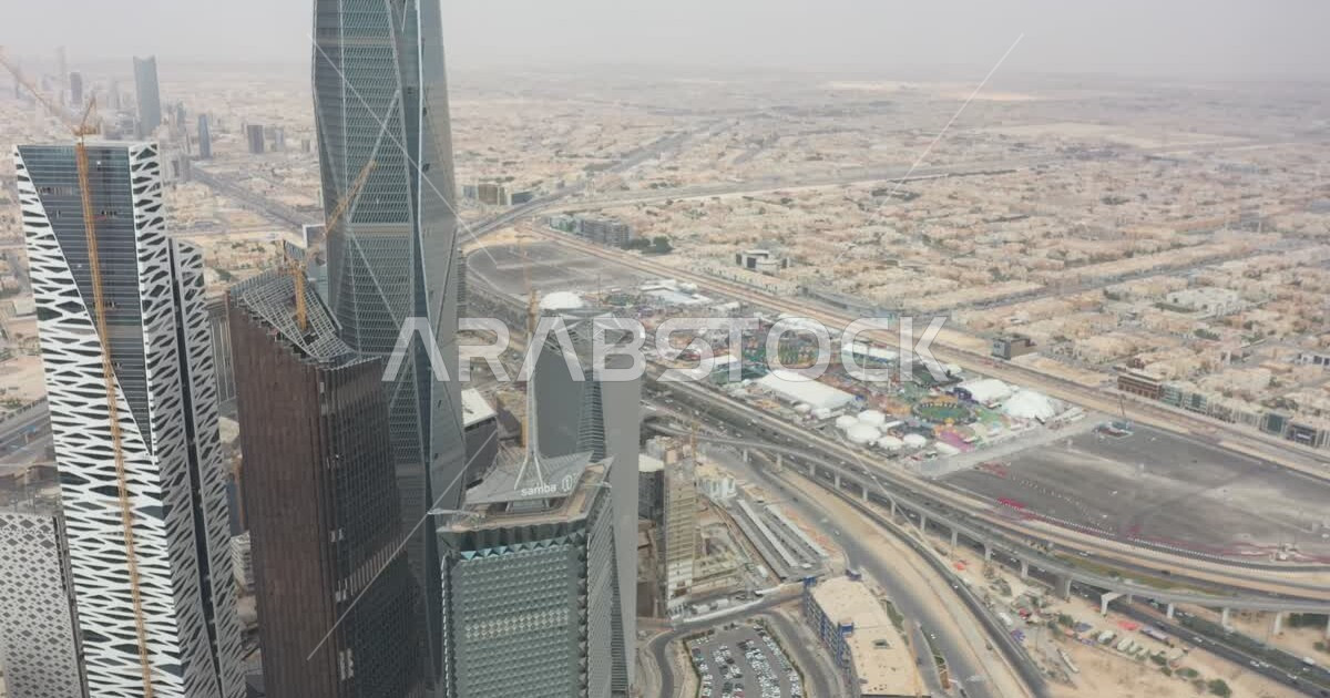 A view from the top of the King Abdullah Financial District in Riyadh ...