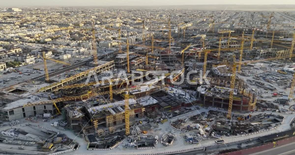 Construction cranes, engineering concept and architectural development ...