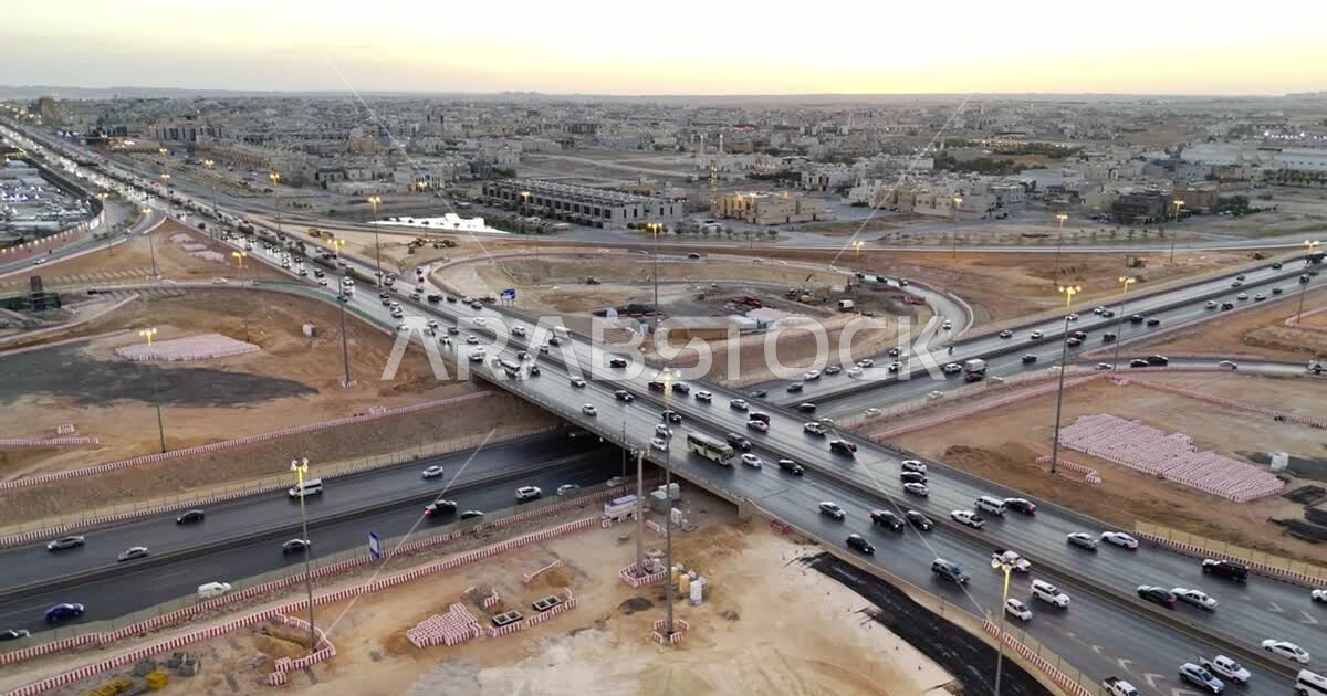 Paved asphalt highways, roads and streets in the Kingdom of Saudi ...