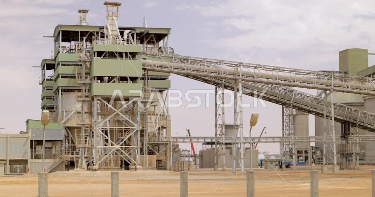 Cement and primary building materials production plant, industrial zone ...