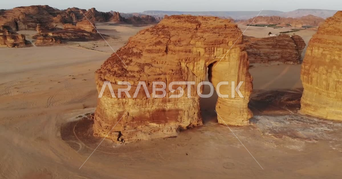 Natural mountains in desert areas in broad daylight, ancient historical ...
