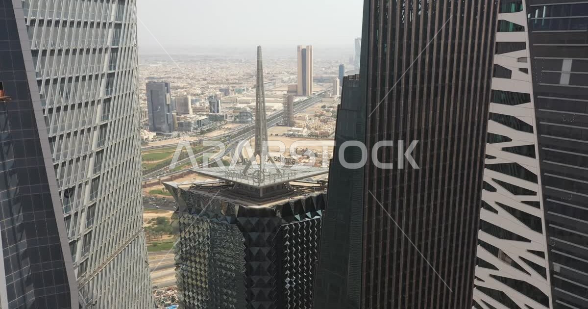 A view from the top of the King Abdullah Financial District in Riyadh ...